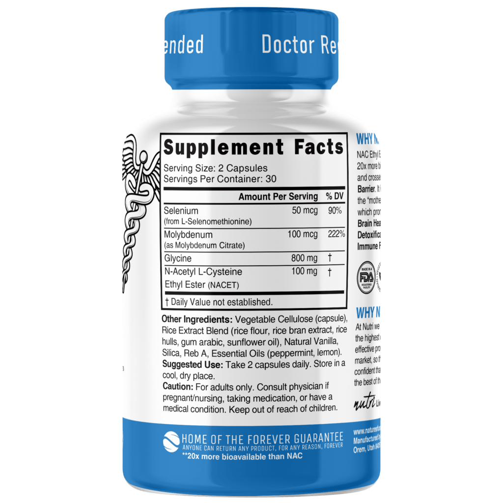 NACET Supplement Nutri Neuro NAC 100/800mg | Nature's Fusions