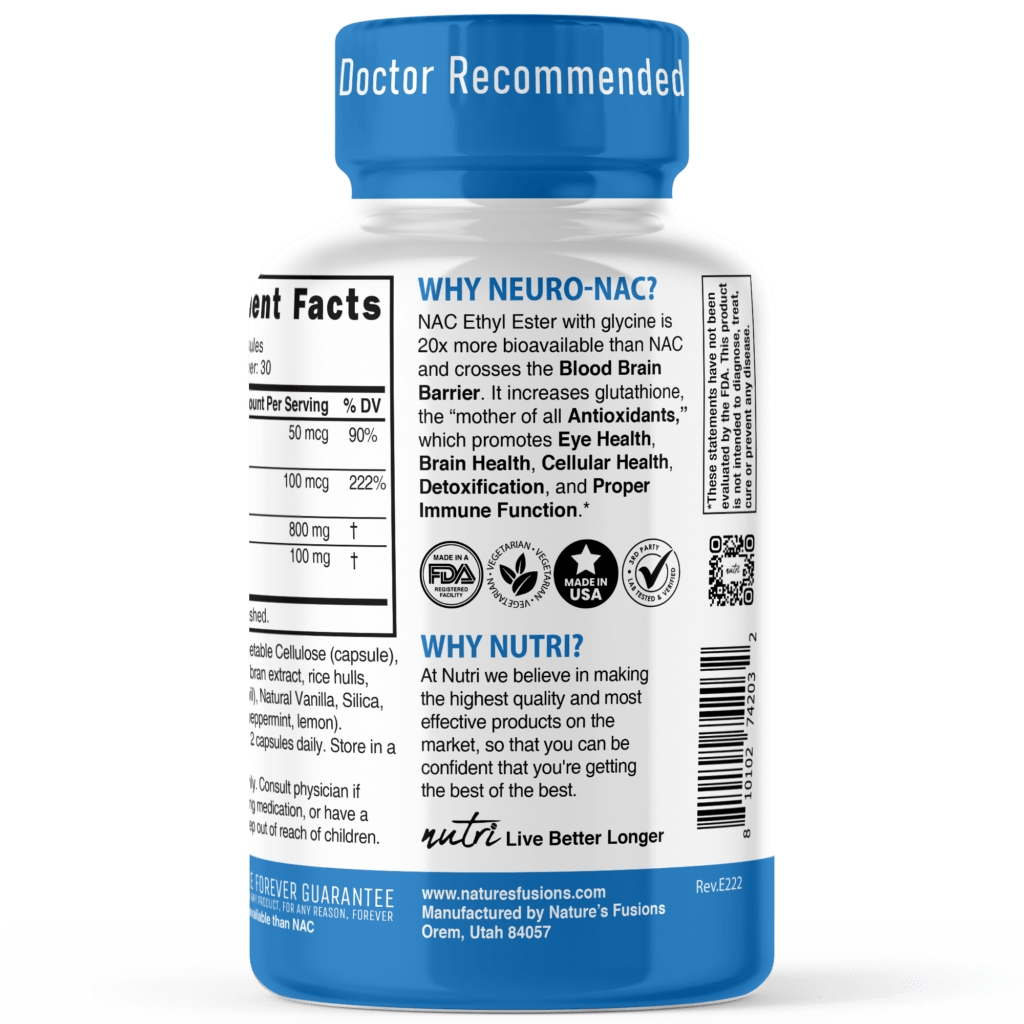 NACET Supplement Nutri Neuro NAC 100/800mg | Nature's Fusions