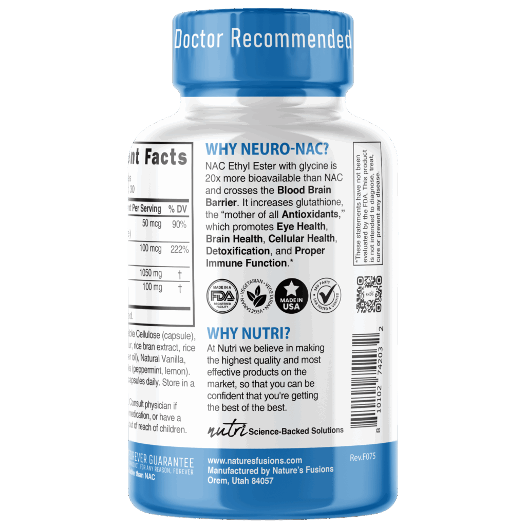 NACET Supplement Nutri Neuro NAC 100/800mg | Nature's Fusions