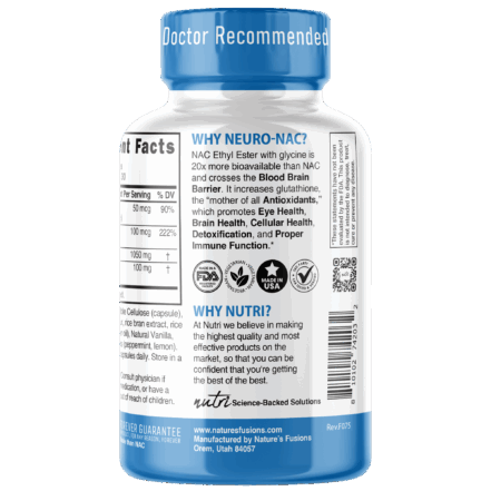 NACET Supplement Nutri Neuro NAC 100/800mg | Nature's Fusions