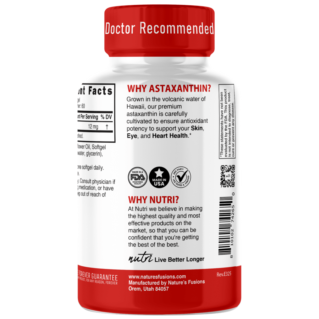 Nutri Astaxanthin 12mg Max Strength - Premium Astaxanthin