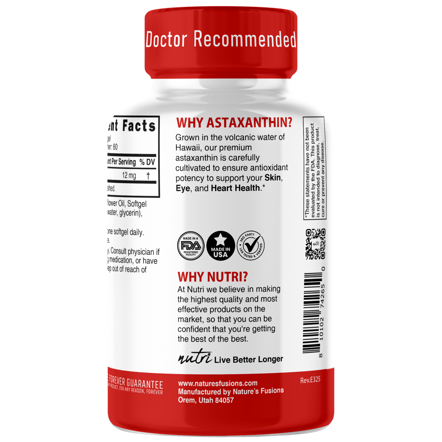 Nutri Astaxanthin 12mg Max Strength - Premium Astaxanthin
