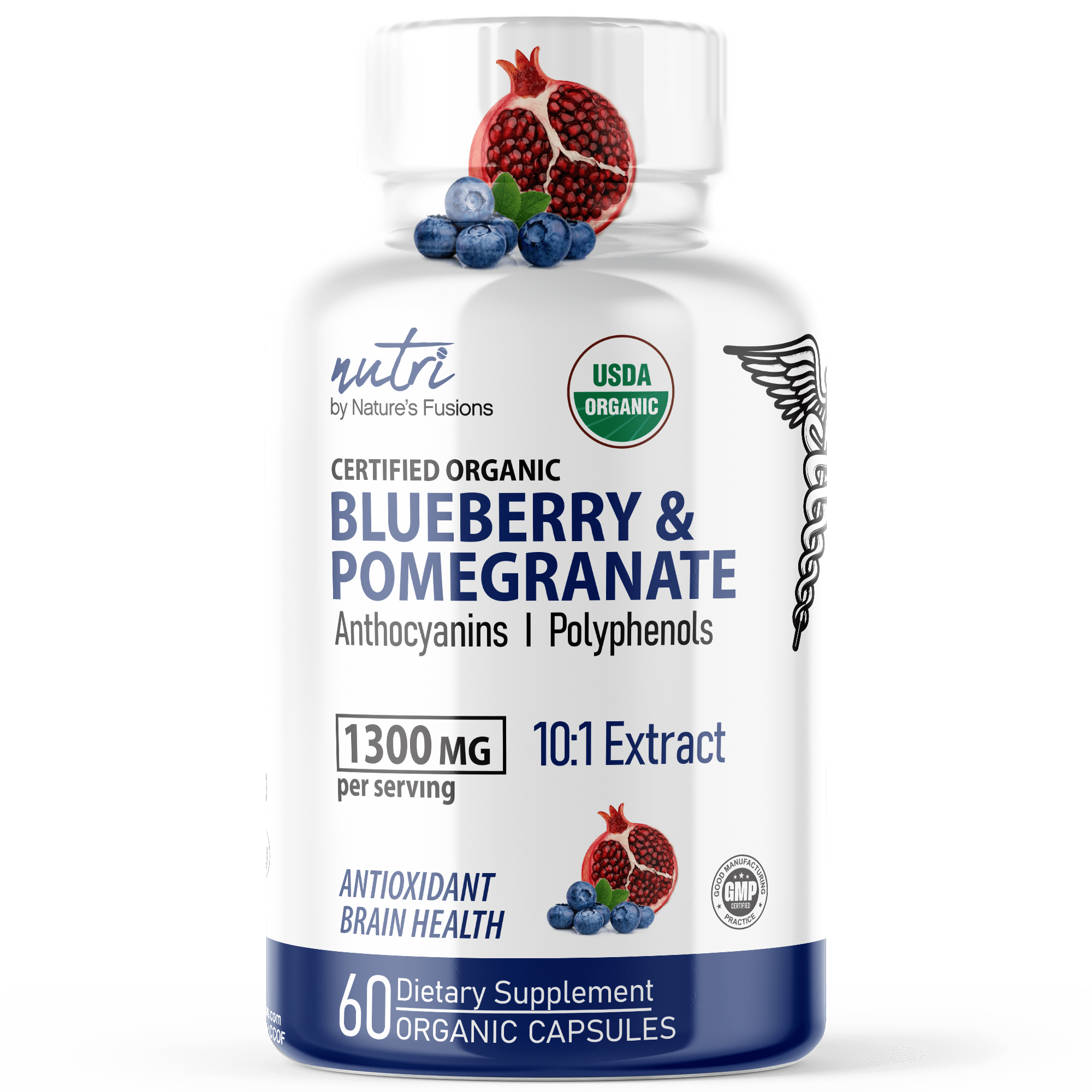 Nutri Blueberry & Pomegranate Capsules | Nature's Fusions