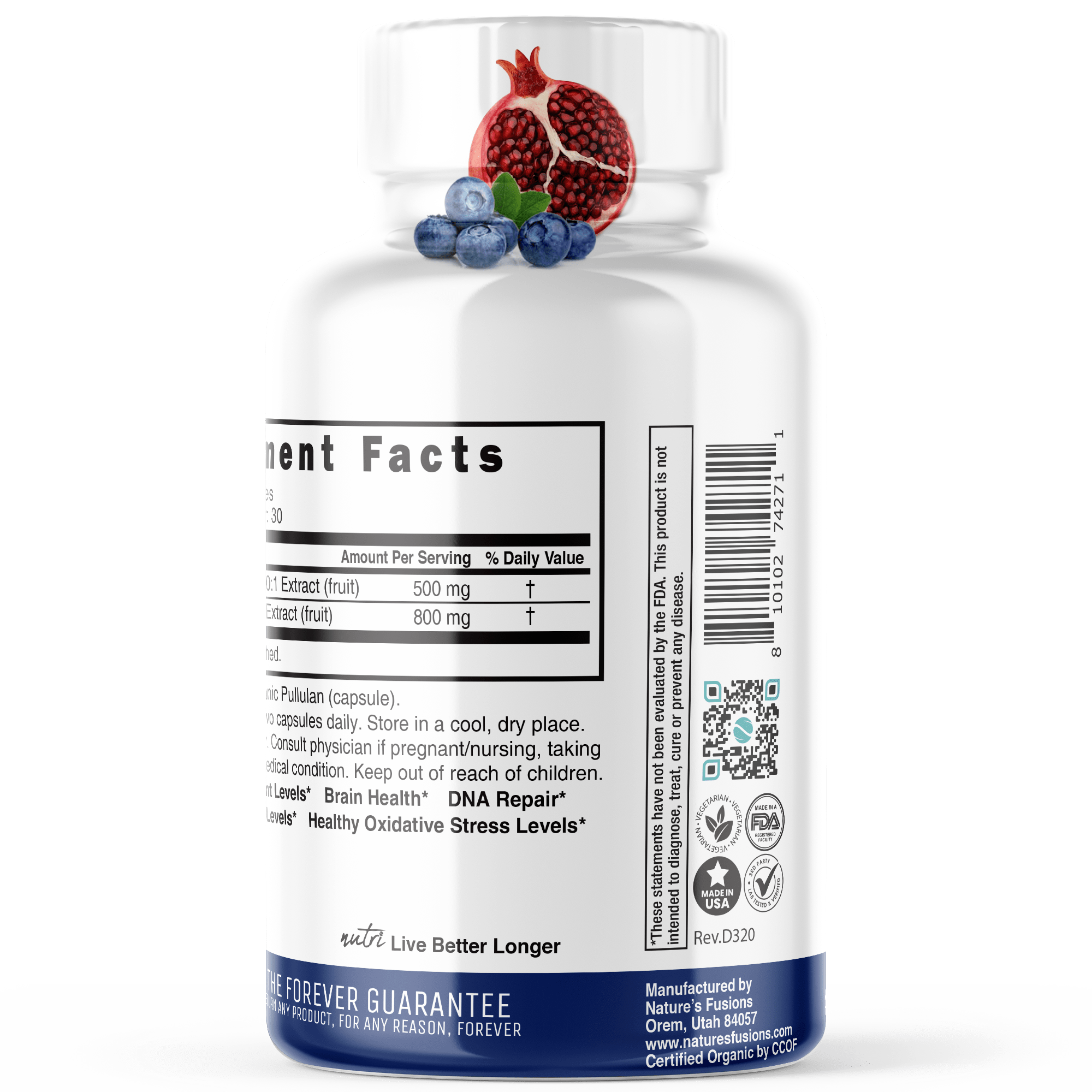 Nutri Blueberry & Pomegranate Capsules | Nature's Fusions
