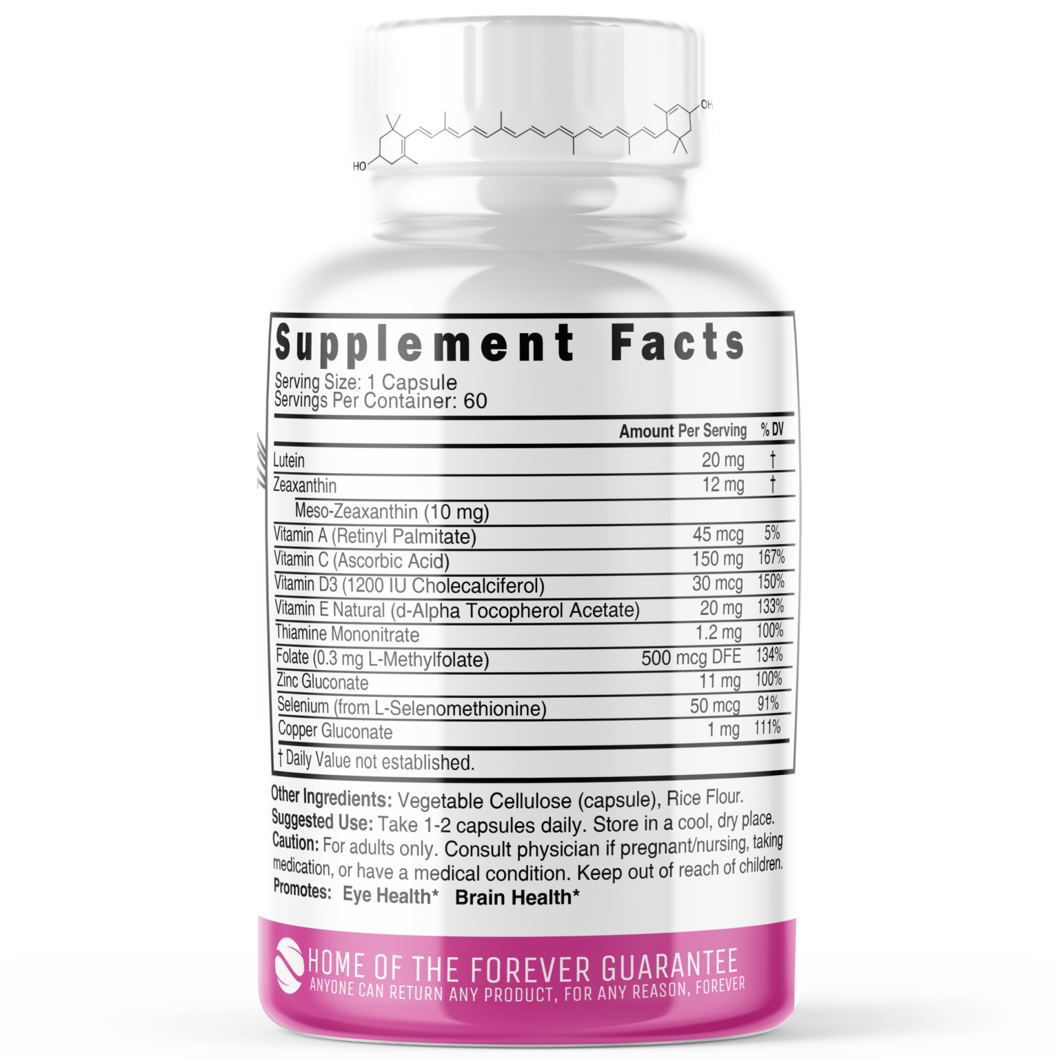 Nutri Lutein, Zeaxanthin Vision Complex 20/12 mg - 60 Count