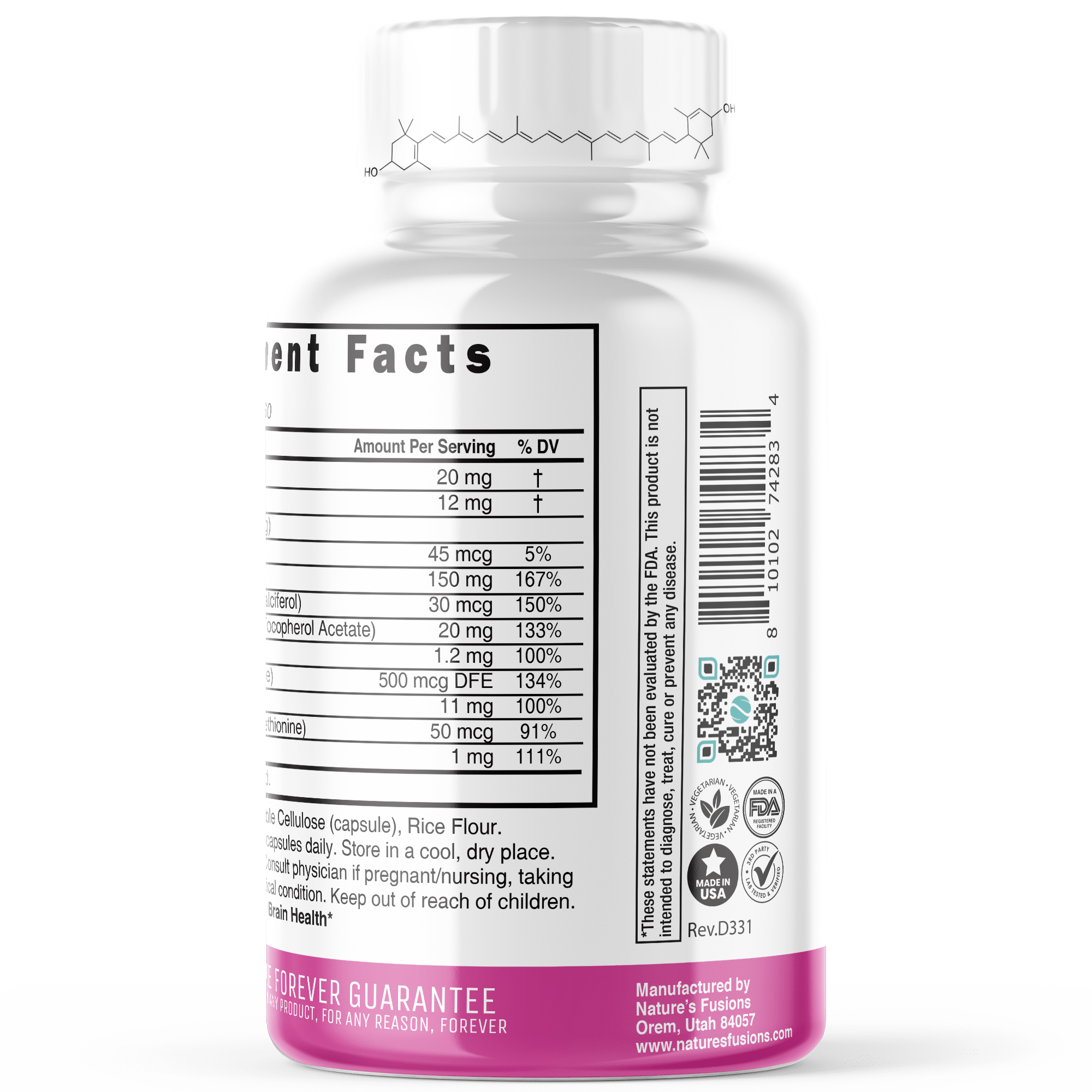 Nutri Lutein, Zeaxanthin Vision Complex 20/12 mg - 60 Count