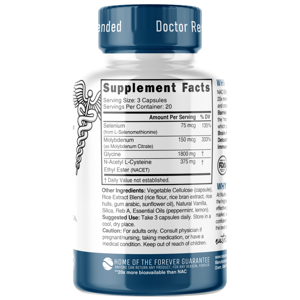 Nutri NeuroNAC EXTRA Strength NACET Supplement 375/1800mg