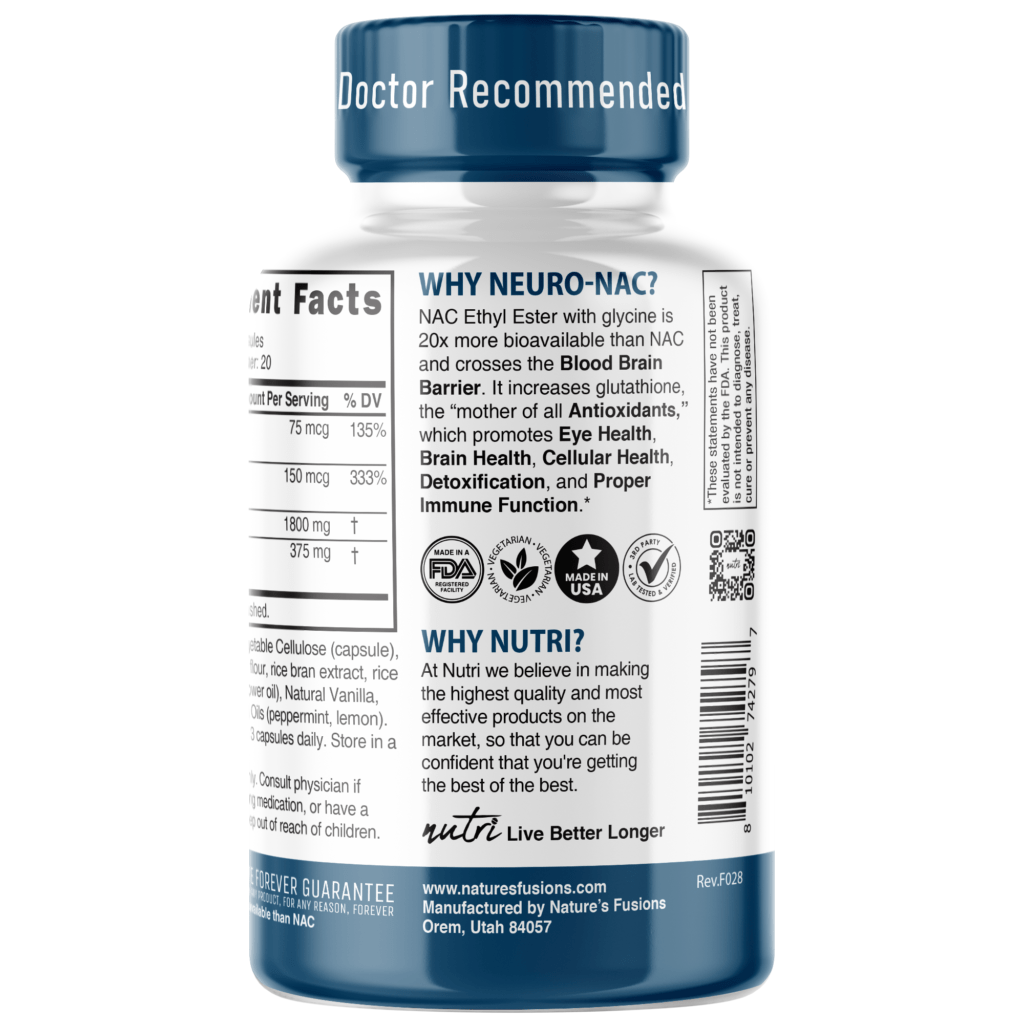 Nutri NeuroNAC EXTRA Strength NACET Supplement 375/1800mg