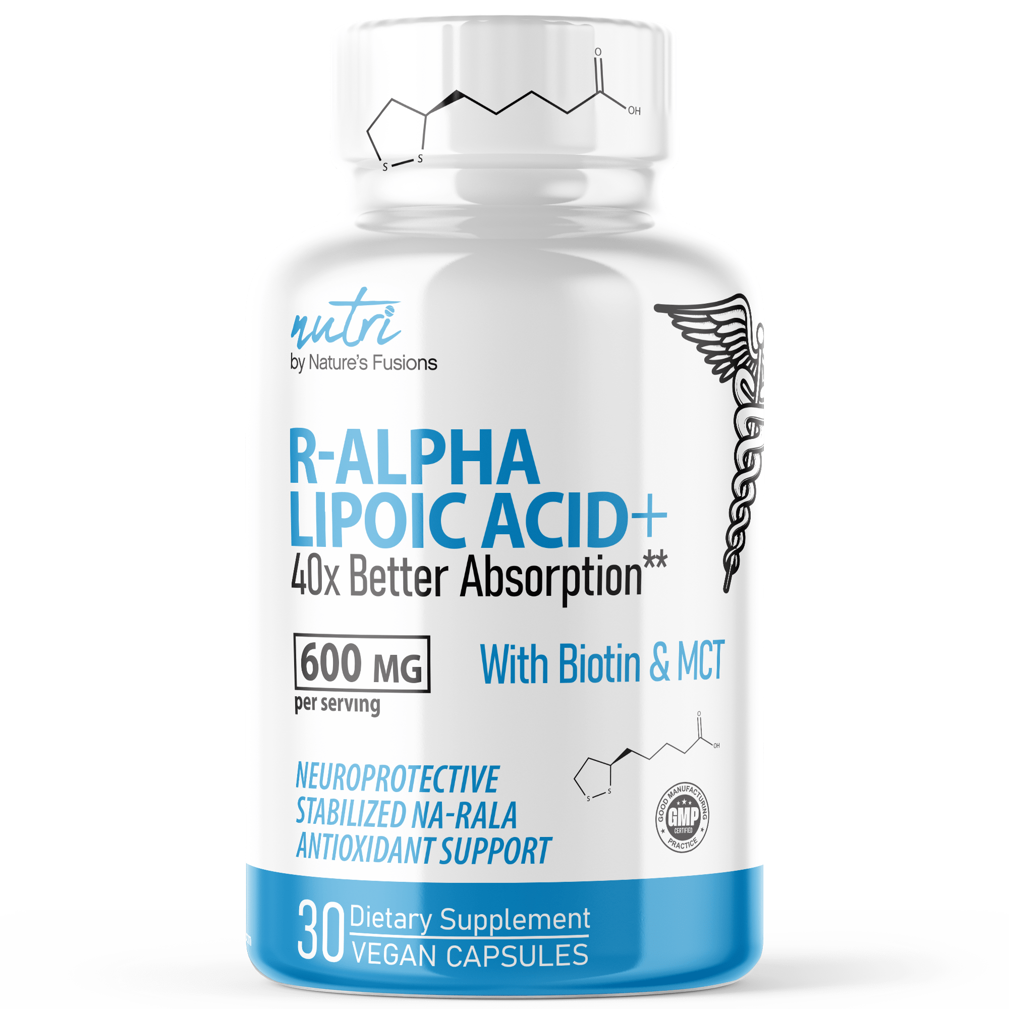 Nutri R Alpha Lipoic Acid 600mg Capsules with Biotin 30ct