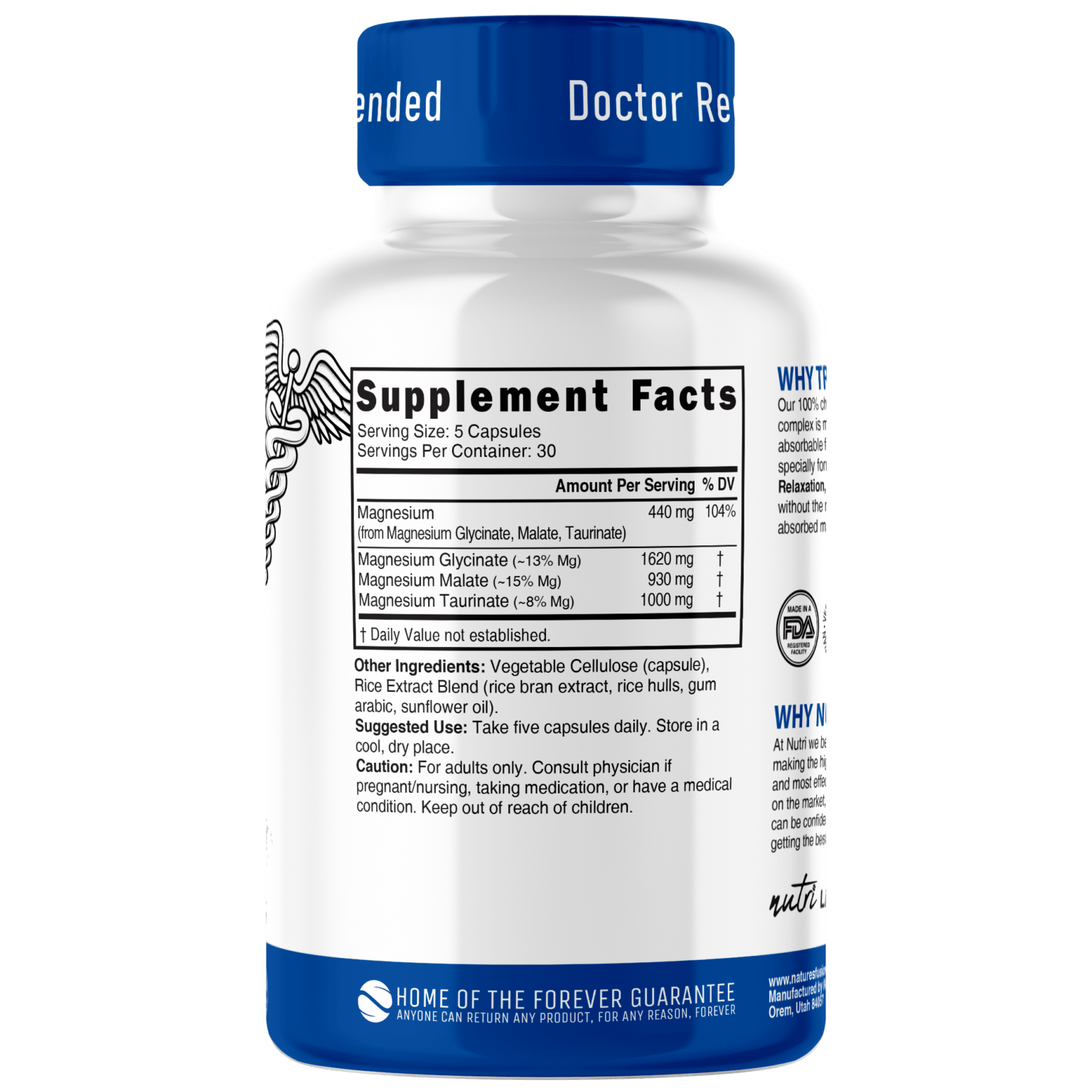 Nutri Triple Magnesium (Glycinate, Malate, Taurinate) 440 mg