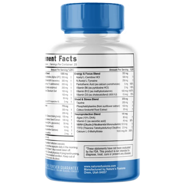 Nutri Apex Brain Caffeine Free 3410mg - 125 Capsules